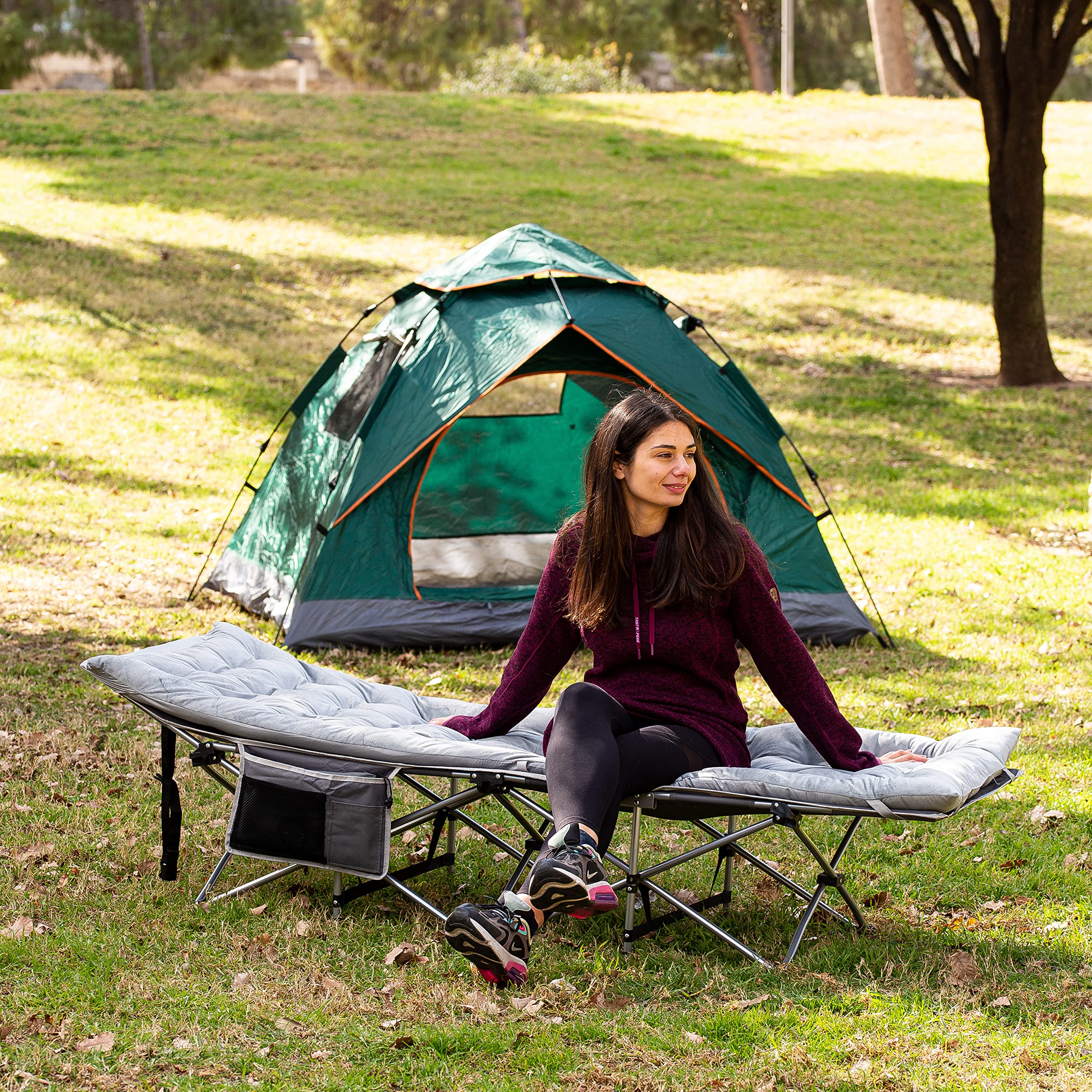 Zento Camping Cot Mattress Foam Pad for Adults β Thick Soft Ultra Comfort Sleeping Pad for Traveling Hiking Outdoor or Indoor Use β Lightweight Easy to Carry Foldable Waterproof Adult Cot Mattress