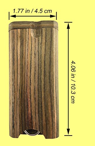 Portable Wooden Box, Natural Wood Grain Rotating Design with 4 Accessories