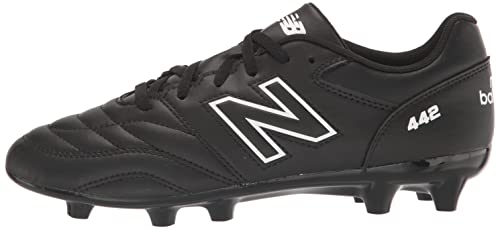 New Balance Boy's 442 V2 Academy FG Junior Soccer Shoe, White/Black, 2.5 Little Kid