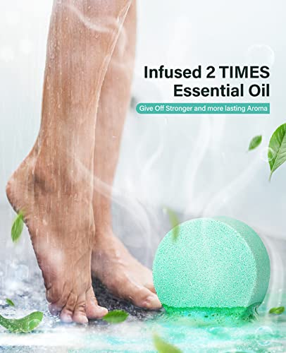 POPCHOSE Shower Steamers Aromatherapy - 15 Pack Eucalyptus Mint Shower Tablets Stress Relaxation Self-Care Shower Bombs with Essential Oils, Quick Relief Nasal Congestion Gifts for Women & Men