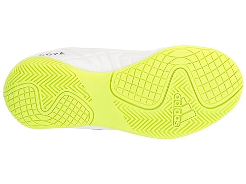 adidas Copa Pure.4 Indoor Sneaker, White/Core Black/Lucid Lemon, 12 US Unisex Little Kid