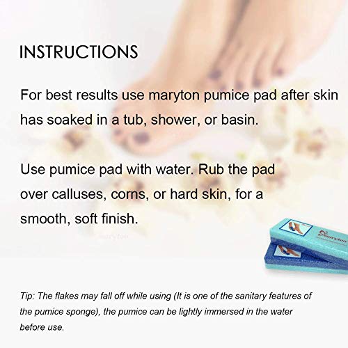 Maryton Foot Exfoliator File Scrubber Sponge Pedicure Tool Callus Remover, Pedi Stocking Stuffers Gifts for Men Women, 2pcs