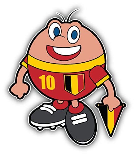 DG Graphics Cartoon Belgium Soccer Player Mascot Art Decor 4'' x 5'' Magnet Vinyl Magnetic Sheet for Lockers, Cars, Signs, Refrigerator