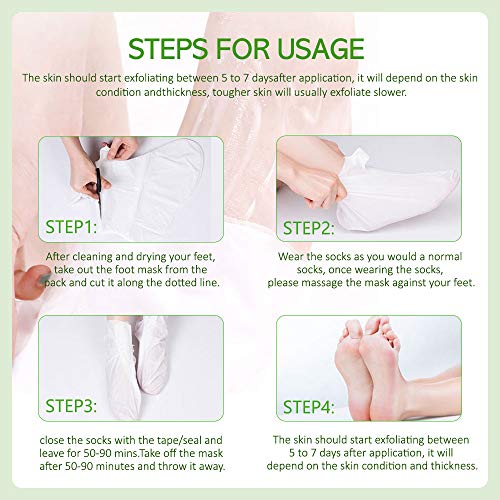 Foot Peel Mask 3 Pack,Remove Callus & Repair rough heals-Men Women (Cucumber)
