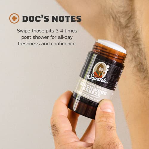 Dr. Squatch Natural Deodorant for Men – Odor-Squatching Men's Deodorant Aluminum Free - Alpine Sage + Bay Rum (2.65 oz, 2 Pack)