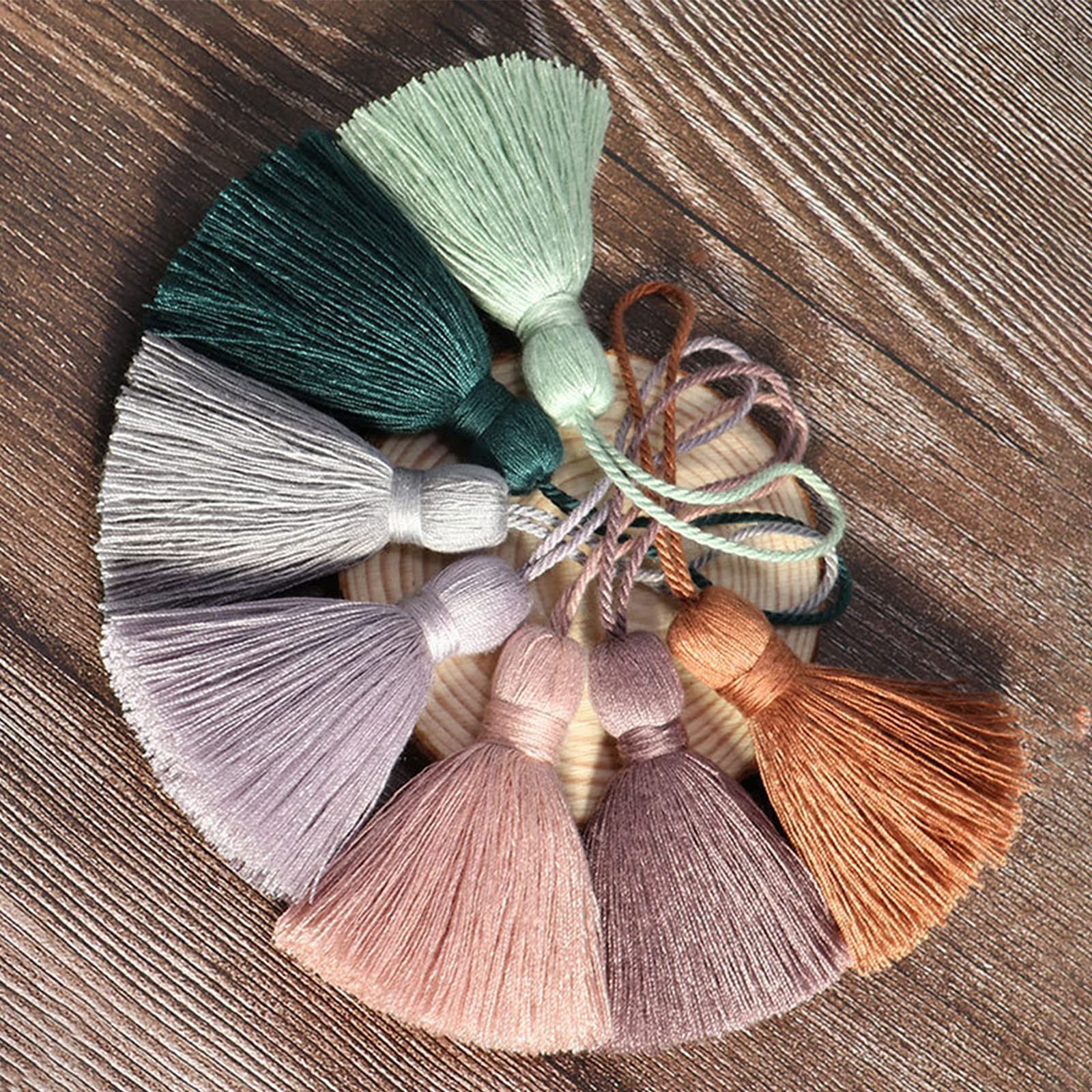 amokk Cute Chunky Bookmark Tassels with Cord Loop for Home Decor Tassels for Jewelry Making, Bookmark, DIY Craft - 5.31 in Length 14 Pieces (Multi)
