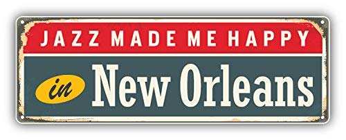 DG Graphics New Orleans Retro Travel Tin Sign Art Decor 6'' x 2'' Magnet Vinyl Magnetic Sheet for Lockers, Cars, Signs, Refrigerator