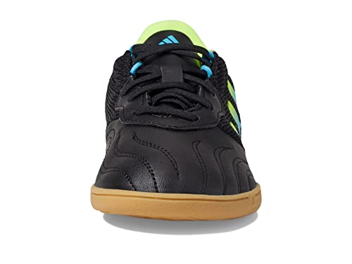 adidas Copa Sense.3 Indoor Sala Soccer Shoe, Black/Bright Cyan/Team Solar Yellow, 4.5 US Unisex Big Kid