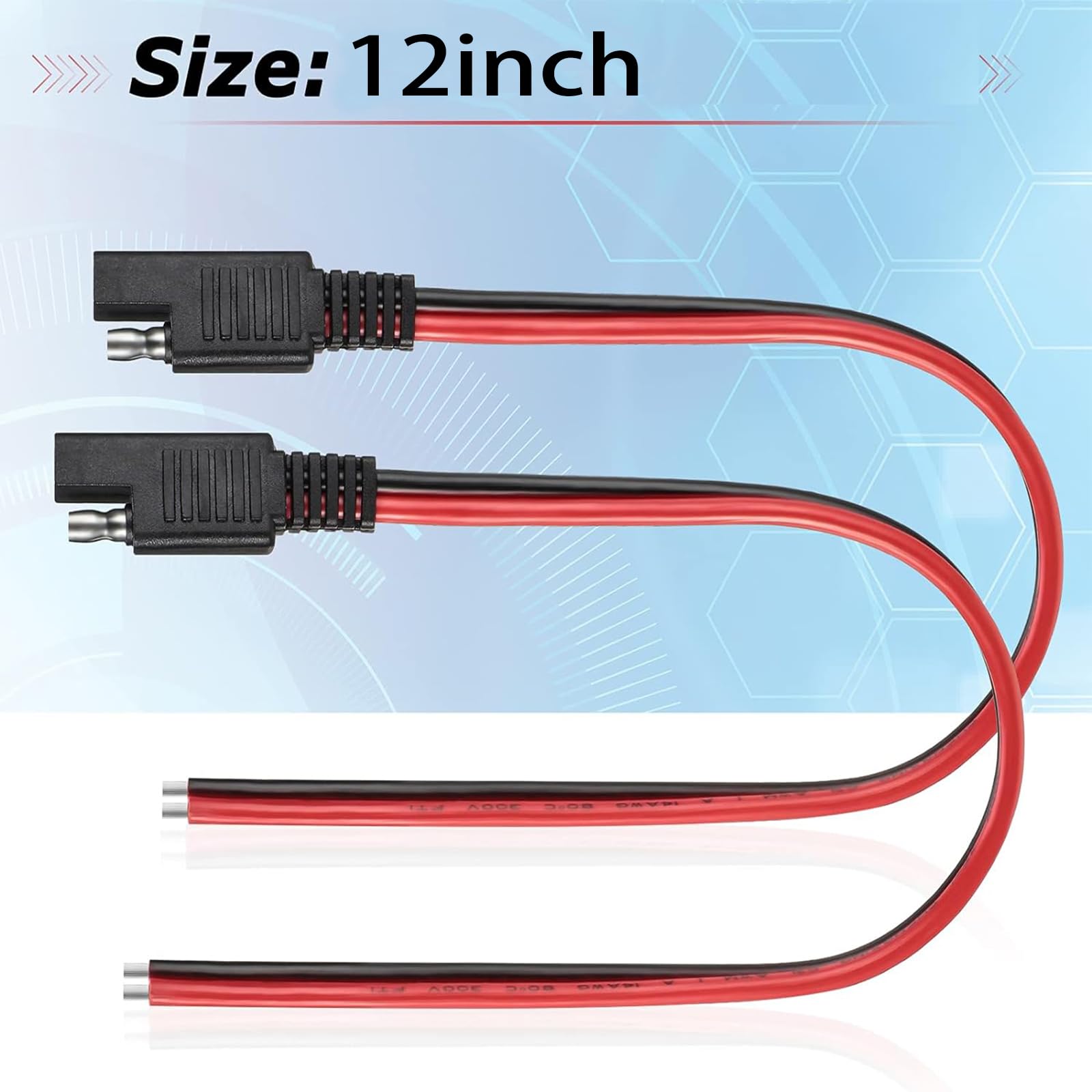 Crynod 8 PCS 14AWG Quick Connector, Waterproof Durable PVC Vehicle Wire SAE Connector Replacement, Universal Bendable 2 Pin Automotive Accessories for Motorcycle Truck Car SUV (Red)
