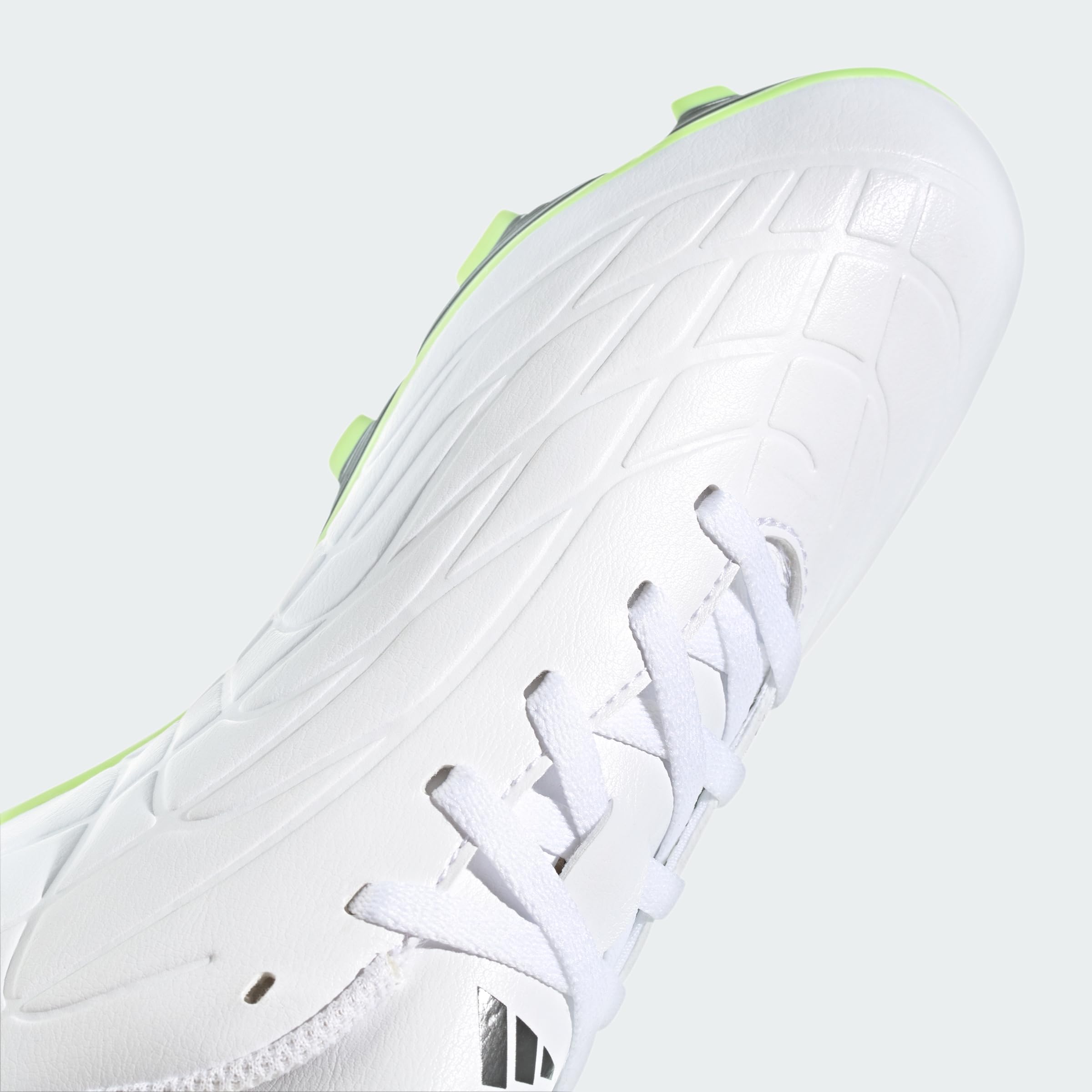 adidas Copa Pure.4 Firm Ground Sneaker, White/Core Black/Lucid Lemon, 1.5 US Unisex Little Kid