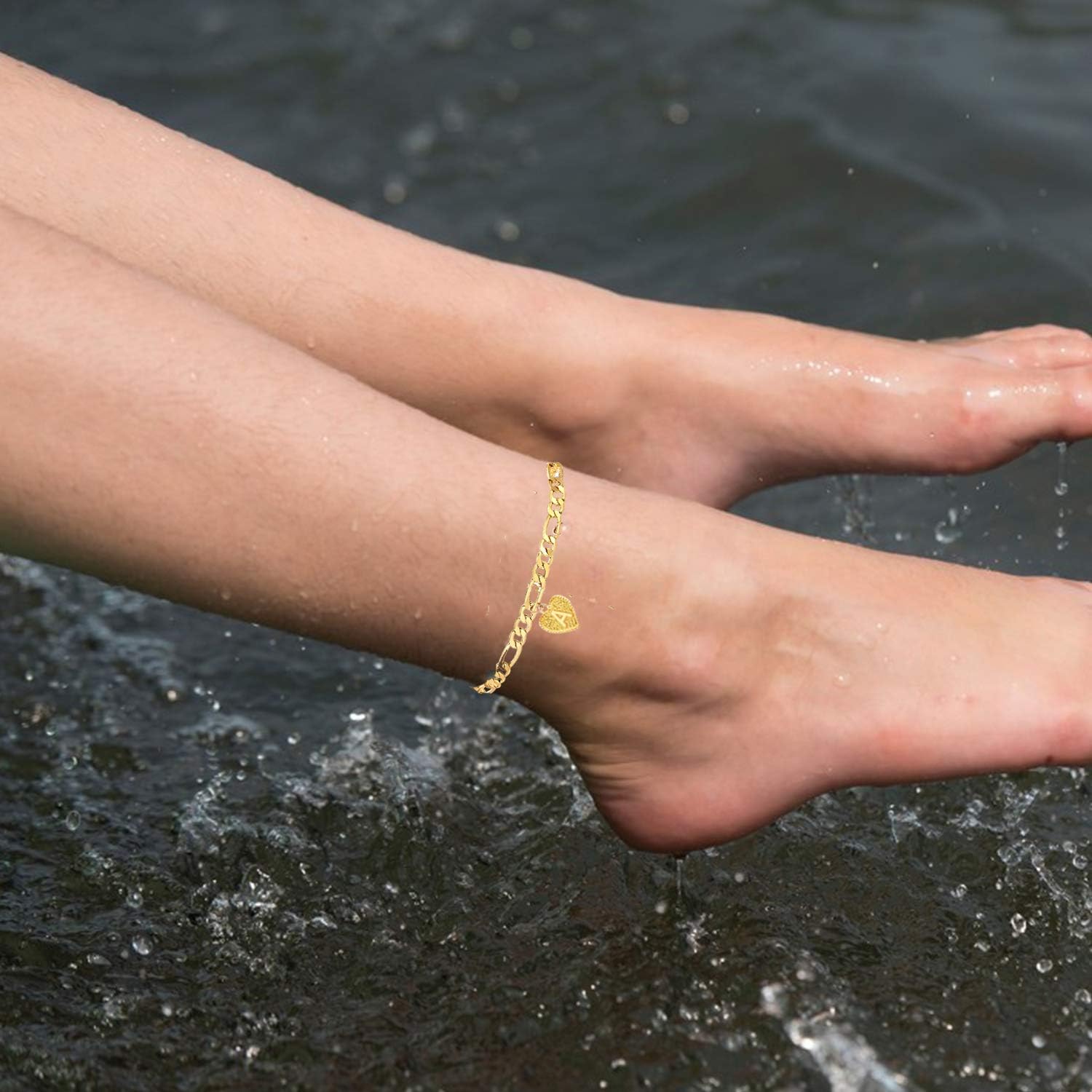 choice of all Gold Anklets for Women Initial Anklet Cuban Link Ankle Bracelets for Women