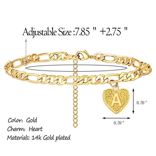 choice of all Gold Anklets for Women Initial Anklet Cuban Link Ankle Bracelets for Women