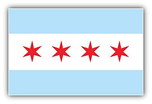 DG Graphics Chicago Flag Art Decor 5'' x 3'' Magnet Vinyl Magnetic Sheet for Lockers, Cars, Signs, Refrigerator