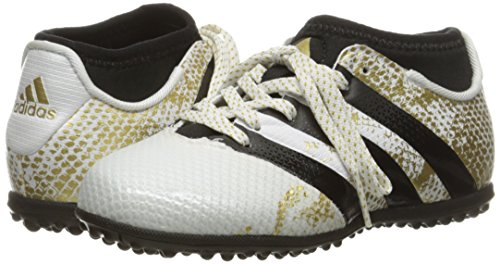 adidas Performance Kids' Ace 16.3 Primemesh Turf Soccer Cleats, White/Black/Metallic Gold, 2.5 M US Little Kid