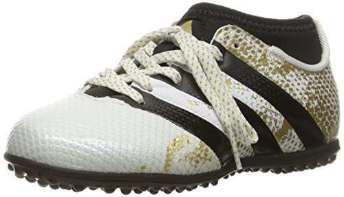 adidas Performance Kids' Ace 16.3 Primemesh Turf Soccer Cleats, White/Black/Metallic Gold, 2.5 M US Little Kid