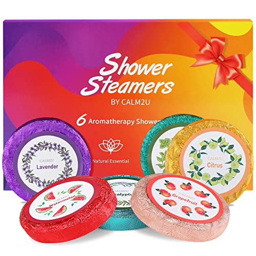 Shower Steamers Aromatherapy Gifts for Women - Variety Pack of 6 Shower Bombs with Natural Essential Oils, Self Care & Relaxation, Mothers Day Gifts for Mom, Birthday Gifts for Women, Gifts for Her