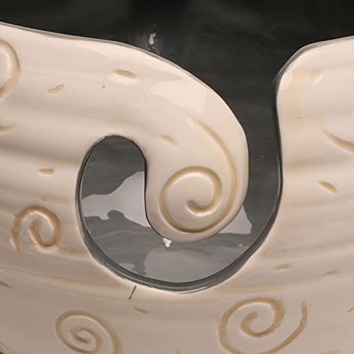 WHAT ON EARTH Yarn Bowl for Crochet Large Sheep Shaped Ceramic Yarn Holder Crochet Bowl Knitting Bowl, 6 Inch Wide x 4 Inch High