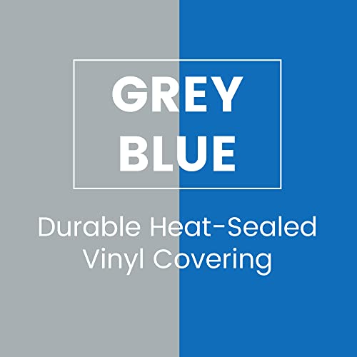ECR4Kids Premium Folding Rest Mat, 3-Section, 1in, Sleeping Pad, Blue/Grey, 5-Pack