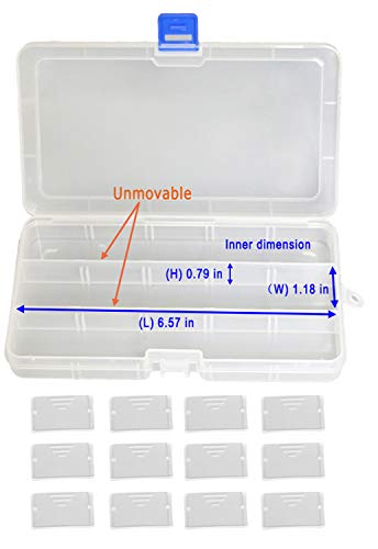 DUOFIRE Plastic Organizer Container Storage Box Adjustable Divider Removable Grid Compartment for Jewelry Beads Earring Container Tool Fishing Hook Small Accessories(15 grids,White x 4)