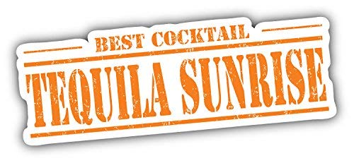 DG Graphics Tequila Sunrise Cocktail Stamp Art Decor 6'' x 3'' Magnet Vinyl Magnetic Sheet for Lockers, Cars, Signs, Refrigerator