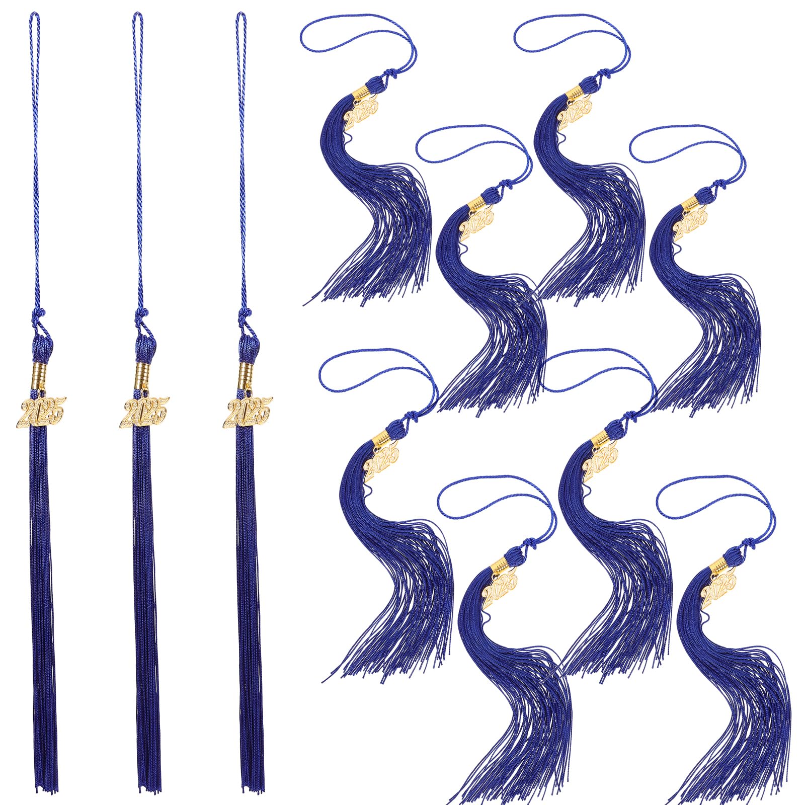 24 Pcs Graduation Cap Tassels Graduation Pendants 2025 Year Charms Graduation Hat Tassel Decor Hat Academic Graduation Cap Tassels Alloy Blue