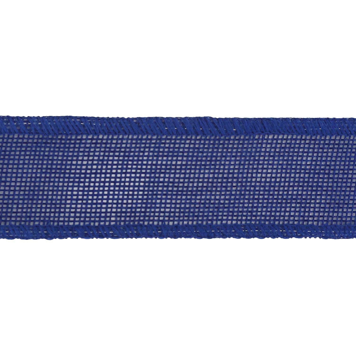 MEEDEE Royal Blue Burlap Ribbon 1.5 Inch Wired Edge Roll for Christmas Wreath, Welcome Wreath, Gift Wrapping, Garland, Bows Making, Swag, Home Decor (10 Yards)