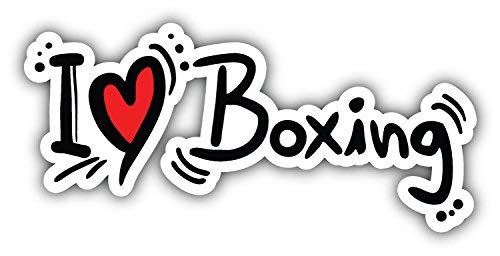 DG Graphics I Love Boxing Slogan Art Decor 6'' x 3'' Magnet Vinyl Magnetic Sheet for Lockers, Cars, Signs, Refrigerator