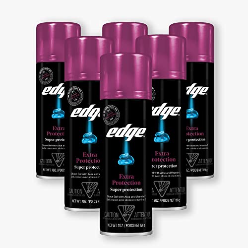 Edge Shave Gel for Men, Extra Protection with Aloe and Vitamin E, (6 Pack) - Shaving Gel For Men That Moisturizes, Protects and Soothes To Help Reduce Skin Irritation
