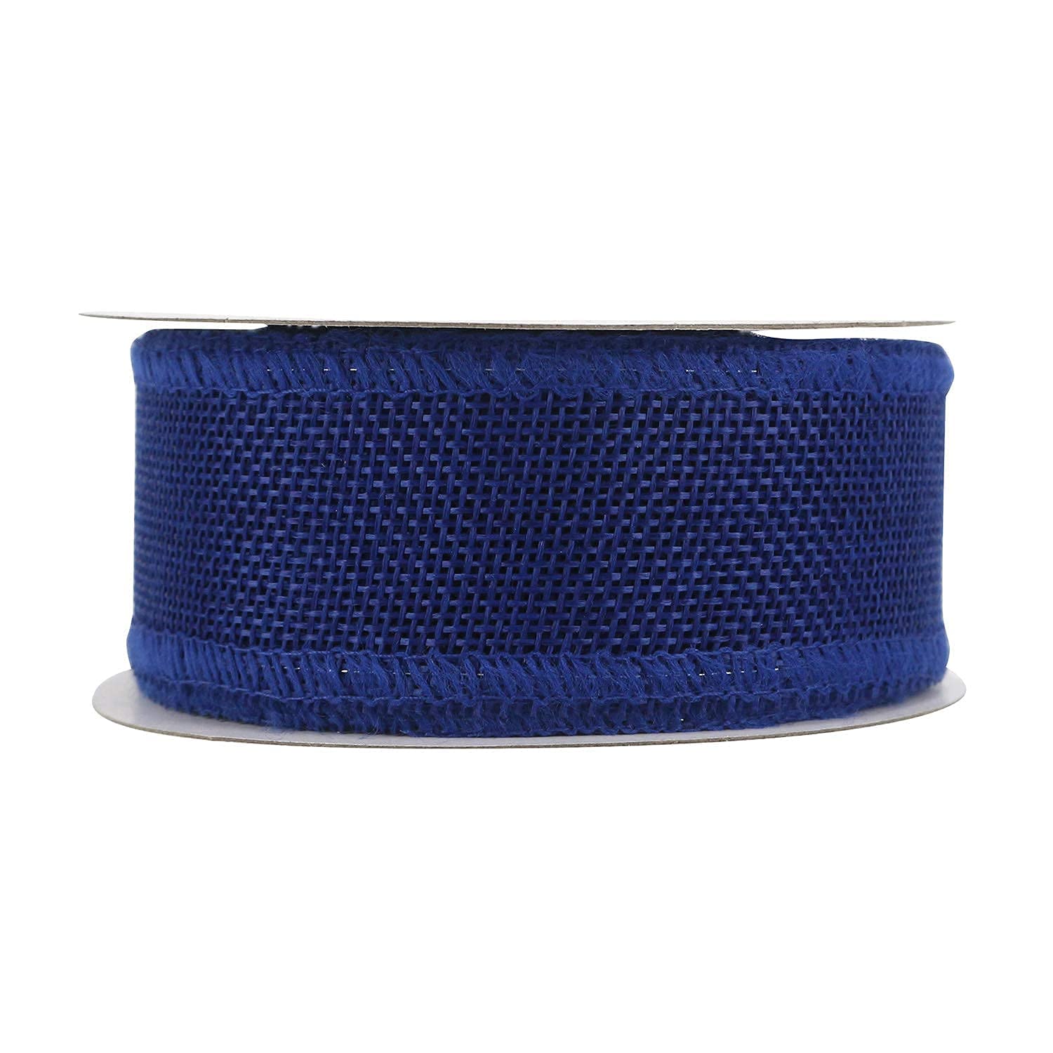 MEEDEE Royal Blue Burlap Ribbon 1.5 Inch Wired Edge Roll for Christmas Wreath, Welcome Wreath, Gift Wrapping, Garland, Bows Making, Swag, Home Decor (10 Yards)
