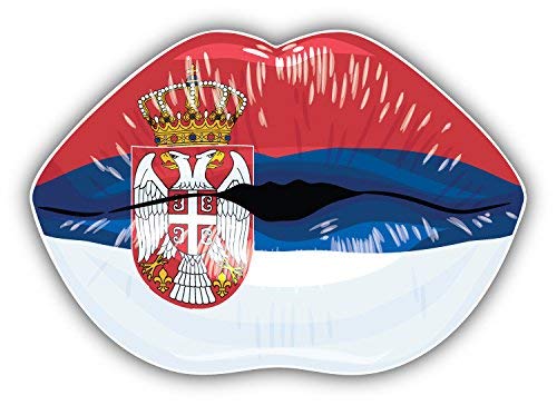 DG Graphics Serbia Flag Lips Art Decor 5'' x 4'' Magnet Vinyl Magnetic Sheet for Lockers, Cars, Signs, Refrigerator