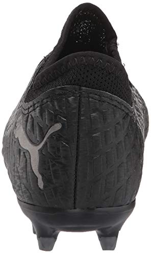 PUMA Unisex-Child Future 4.4 Firm/Artificial Ground Soccer Shoe, Black Black Aged Silver, 3 M US Little Kid