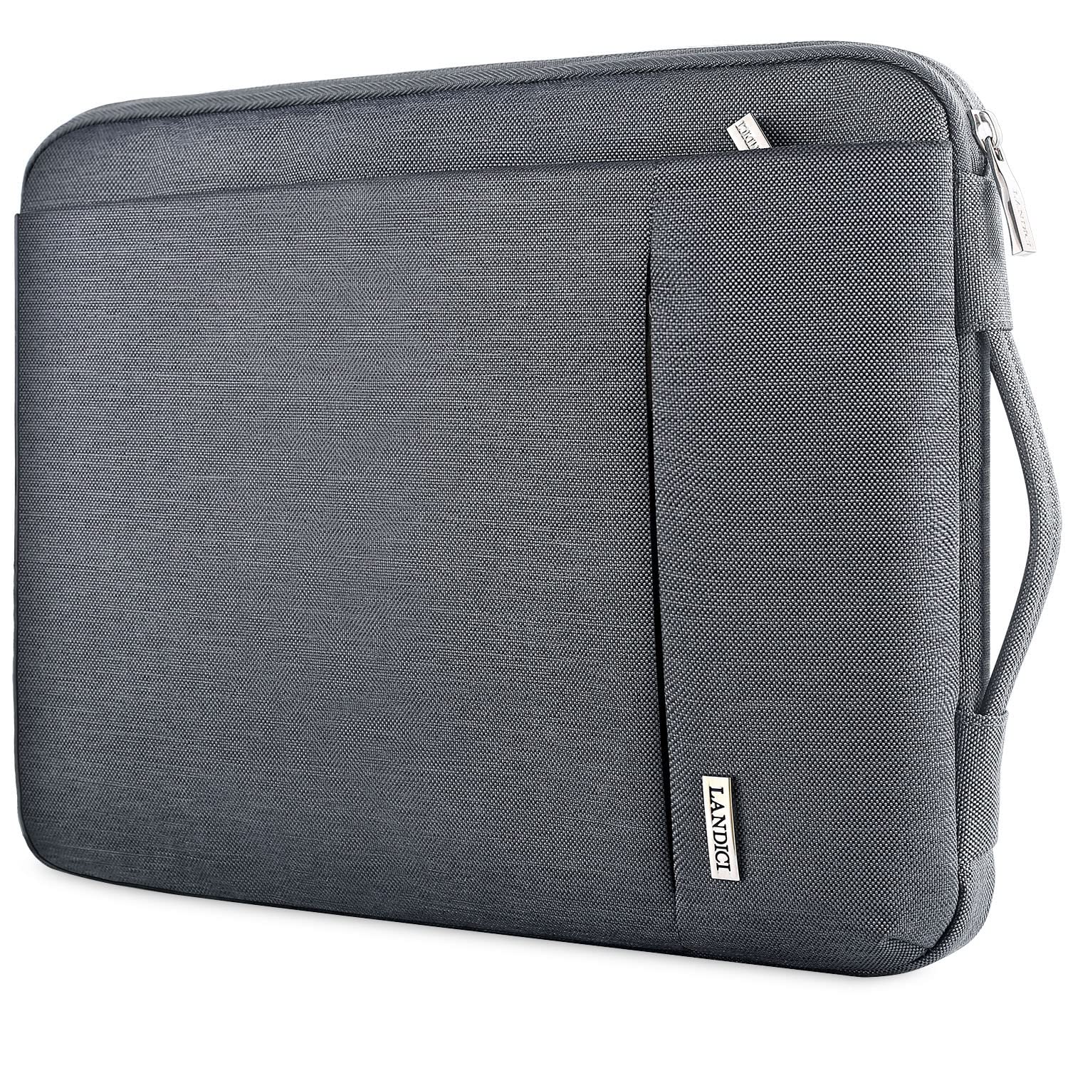 LANDICI 360° Protective Laptop Sleeve 11.6 Inch for Surface Pro 7 8 9/Laptop Go 2 3, MacBook Air 11, Small Computer Bag Carrying Case for 11-12 Inch Chromebook, Slim, Shockproof, Waterproof, Grey