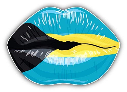 DG Graphics Bahamas Flag Lips Art Decor 5'' x 4'' Magnet Vinyl Magnetic Sheet for Lockers, Cars, Signs, Refrigerator