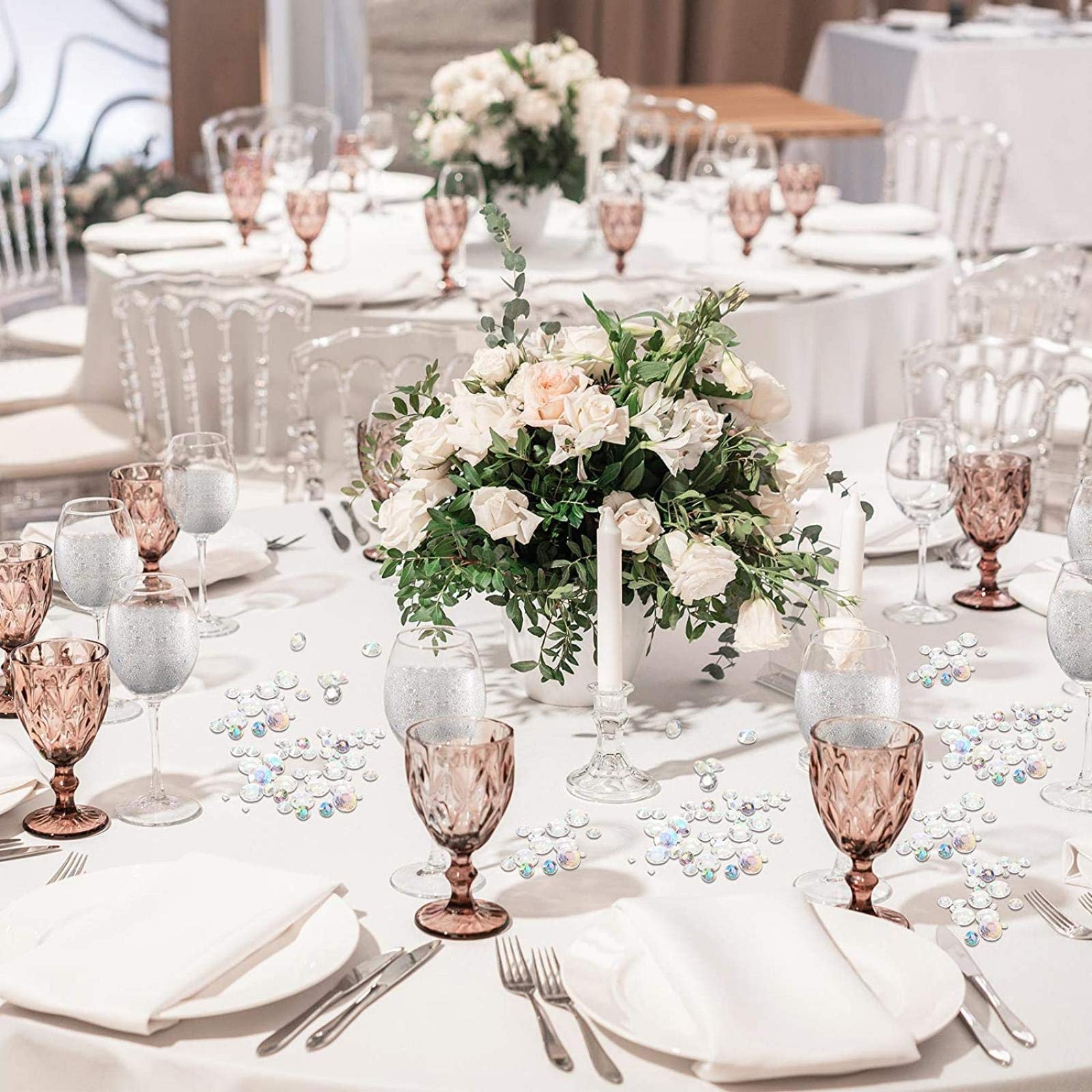 ZKC 4.5mm 10000PCS Clear Crystal Acrylic Diamond Vase Fillers Beads for Wedding Centerpiece Table Scatter Shower Party Vase Beads Decorations