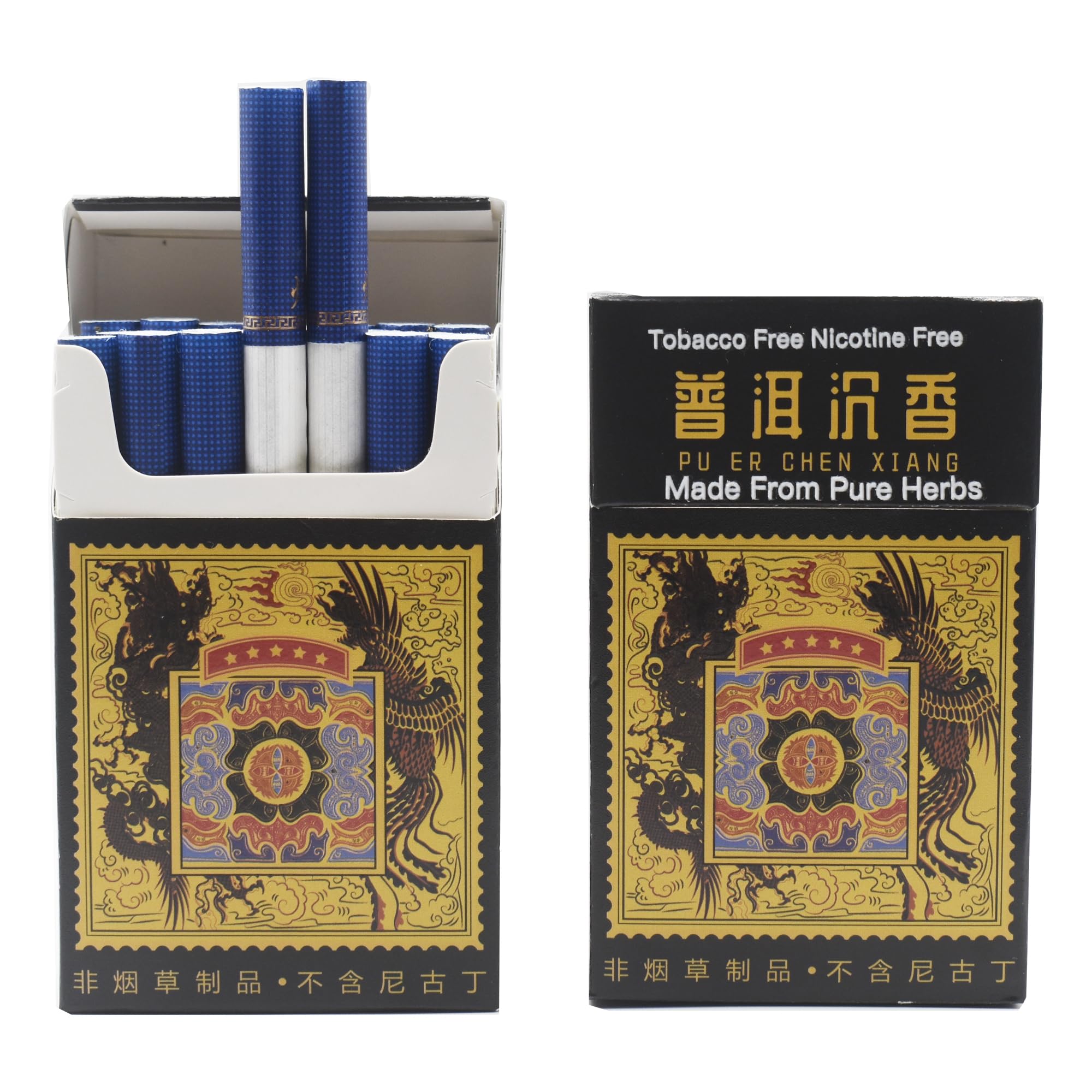 Herbal Cigarettes - Tobacco and Nicotine Free-Made from pure herbs with added honey- 2 Packs and 4 Packs (2 Packs 40 Smokes)