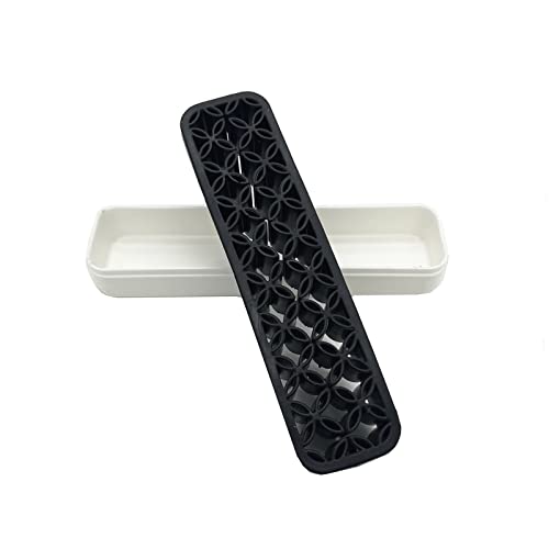 TANG SONG 2 PCS Rectangle Silicone Make up Brush Holder Cosmetic Storage Box Desktop Organizers (Black)