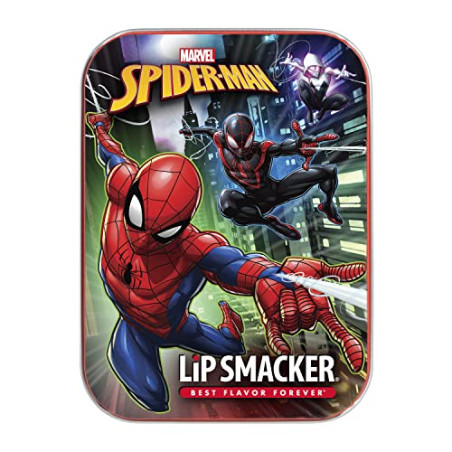 Lip Smacker Marvel Spiderman Holiday 3 pcs Flavored Lip Balm Tin, Stocking Stuff For Boys
