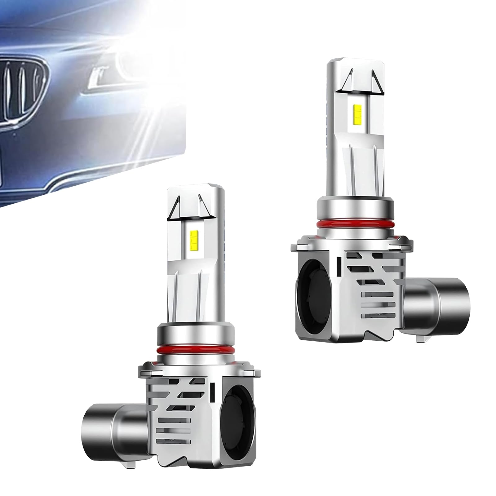 UGSHY 2 PCS 9005 HB3 Car LED Front Light, Super Bright Car LED Bulbs Kits, White Light Fog Light, Aluminum High Beam, Universal Automobile IP65 Waterproof Bulbs Replacement, UGDD1701WH-9005/HB3