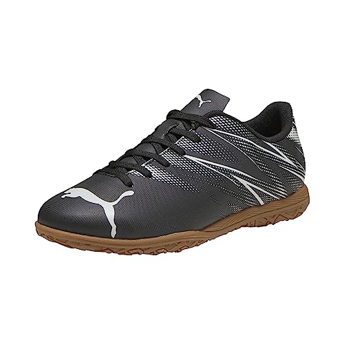 PUMA Attacanto Indoor Training Sneaker, Black-Silver Mist, 3 US Unisex Big Kid