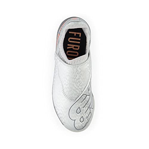 New Balance Boy's Furon Dispatch Turf V7 Soccer Shoe, Silver/Brighton Grey/Copper, 1 Little Kid