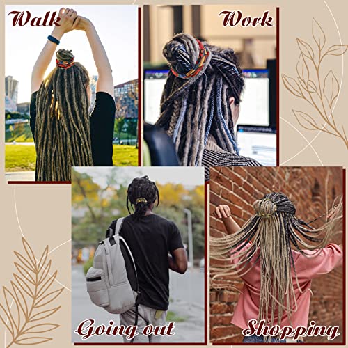 2 Pcs Spiral Lock Hair Tie Dreadlock Accessories Iron Wire Embedded Ponytail Holders Colorful Bohemian Style Loc Hair Accessories Bendable Long Dread Bands for Women Men Thick Curly Hair with 2 Bags
