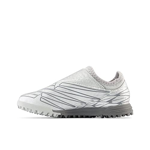 New Balance Boy's Furon Dispatch Turf V7 Soccer Shoe, Silver/Brighton Grey/Copper, 1 Little Kid