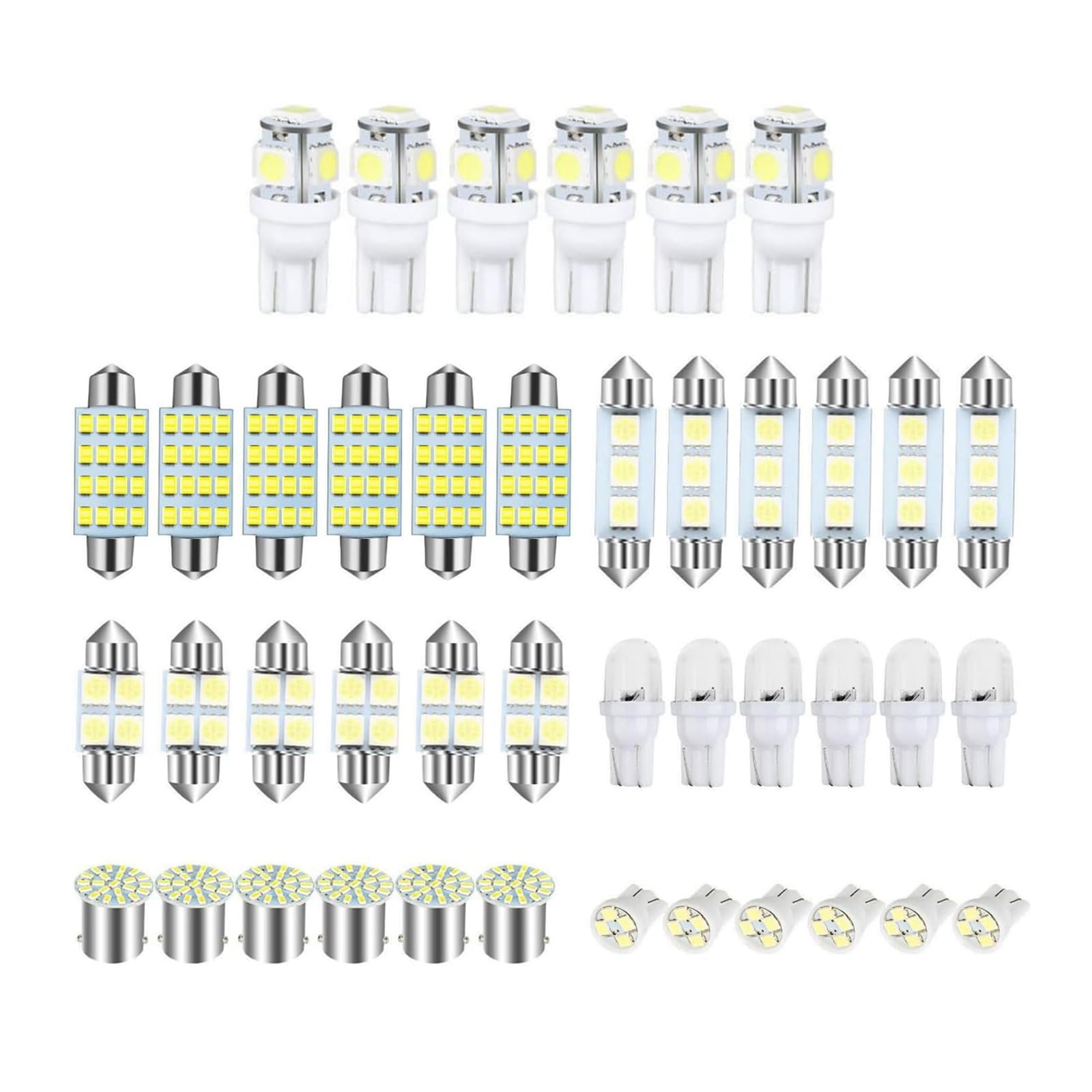 Crynod 42 PCS T10 Car LED License Plate Light Combination Sets, 12V IP68 Waterproof Automobile Dome Lights Replacement, Universal Vehicle Read Light Kit for Car Truck SUV (White Light)