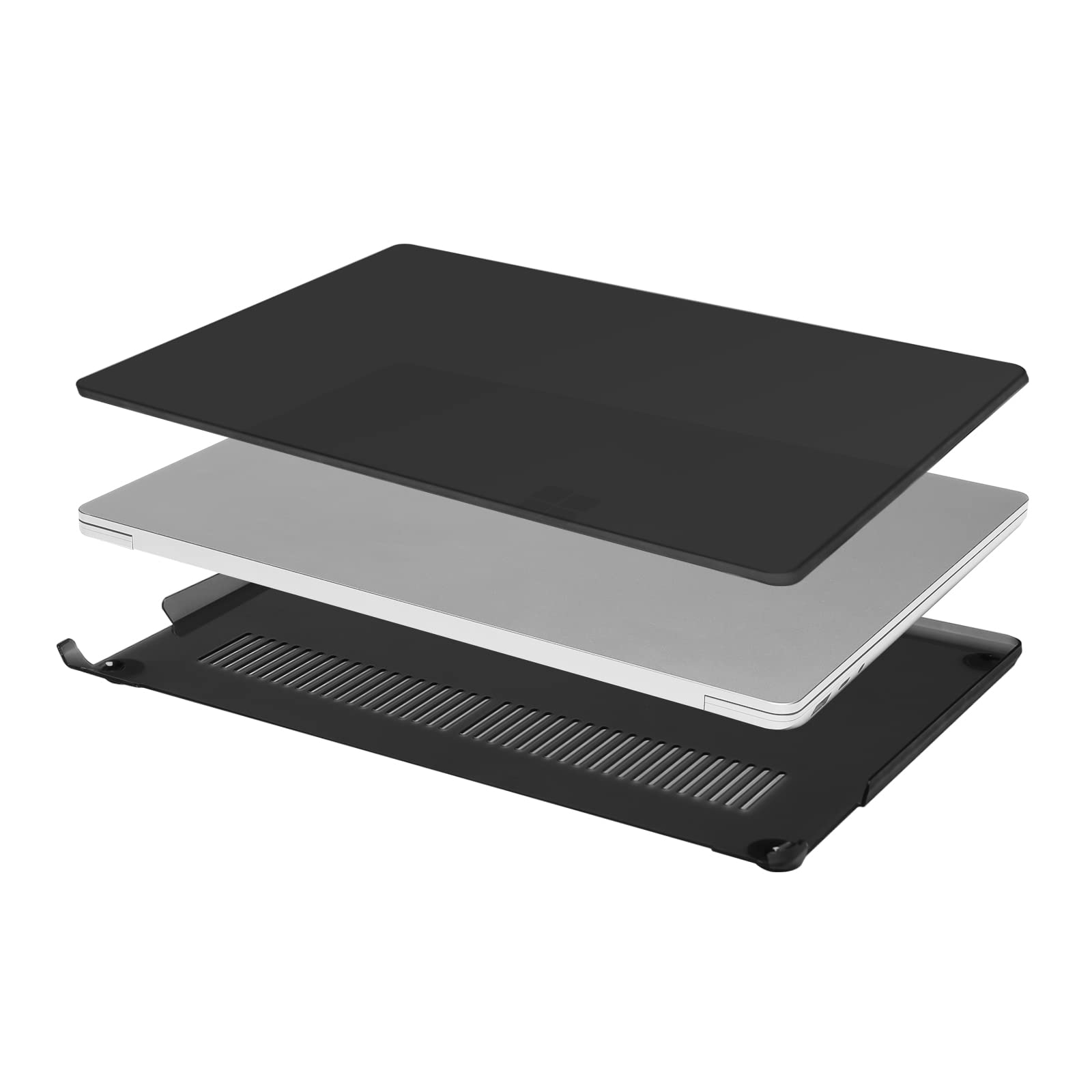 MOSISO Case Compatible with Surface Laptop 5/4/3 13.5 inch 2022 2021 2019 Release with Metal Keyboard (Models: 1951 & 1868), Protective Plastic Hard Shell Case Cover, Black