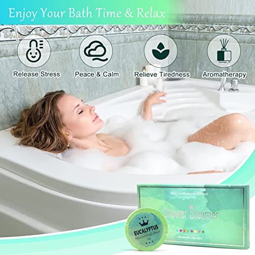 8Pcs Shower Steamers, Pletpet Great Fragrant Aromatherapy Shower Steamers with Essential Oils for Women Men, Shower Bombs with Box for Relax