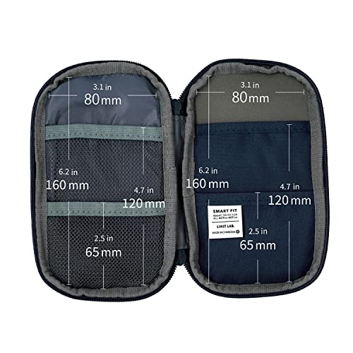 LIHIT LAB Compact Pen Case (Pencil Case), Water & Stain Repellent,3.5" x 6.5'' , Navy (A7687-11)