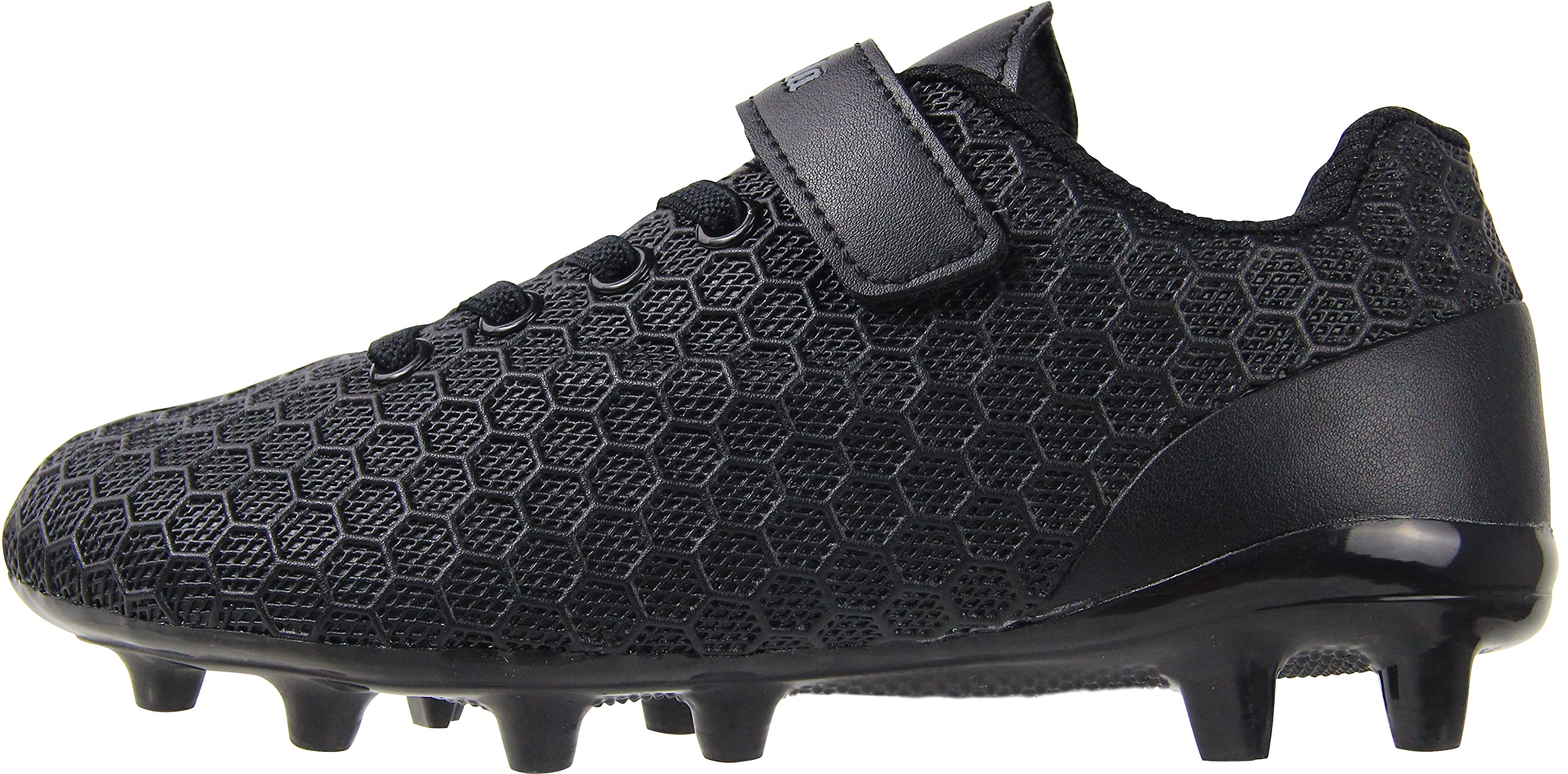BomKinta Kid's FG Soccer Cleats Athletic Outdoor Soccer Shoes Black Size 2.5 M US Little Kid
