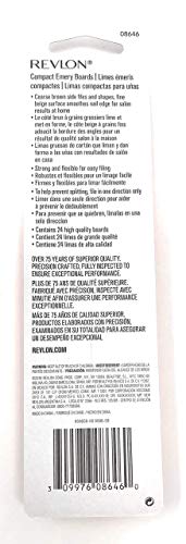 Revlon Compact Emery Boards Nail File, Dual Sided for Shaping and Smoothing Finger and Toenails, 24 Count