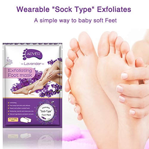 Foot Peel Mask 3 Pack, Exfoliator Peel Off Calluses Dead Skin Callus Remover,Baby Soft Smooth Touch Feet-Men Women (Lavender)
