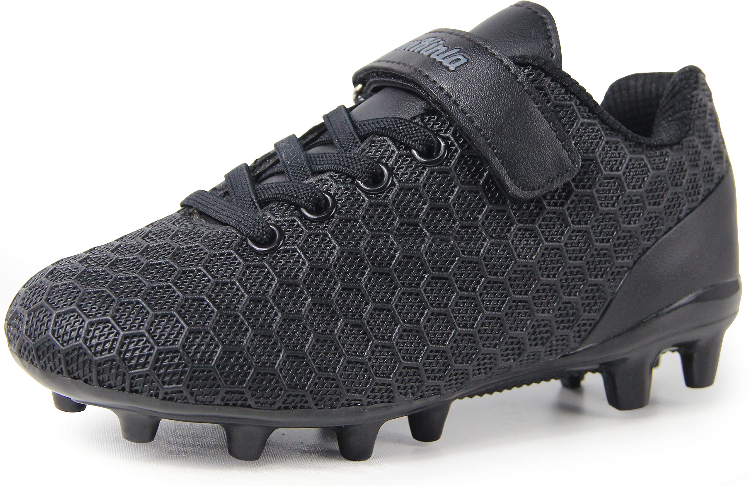 BomKinta Kid's FG Soccer Cleats Athletic Outdoor Soccer Shoes Black Size 2.5 M US Little Kid